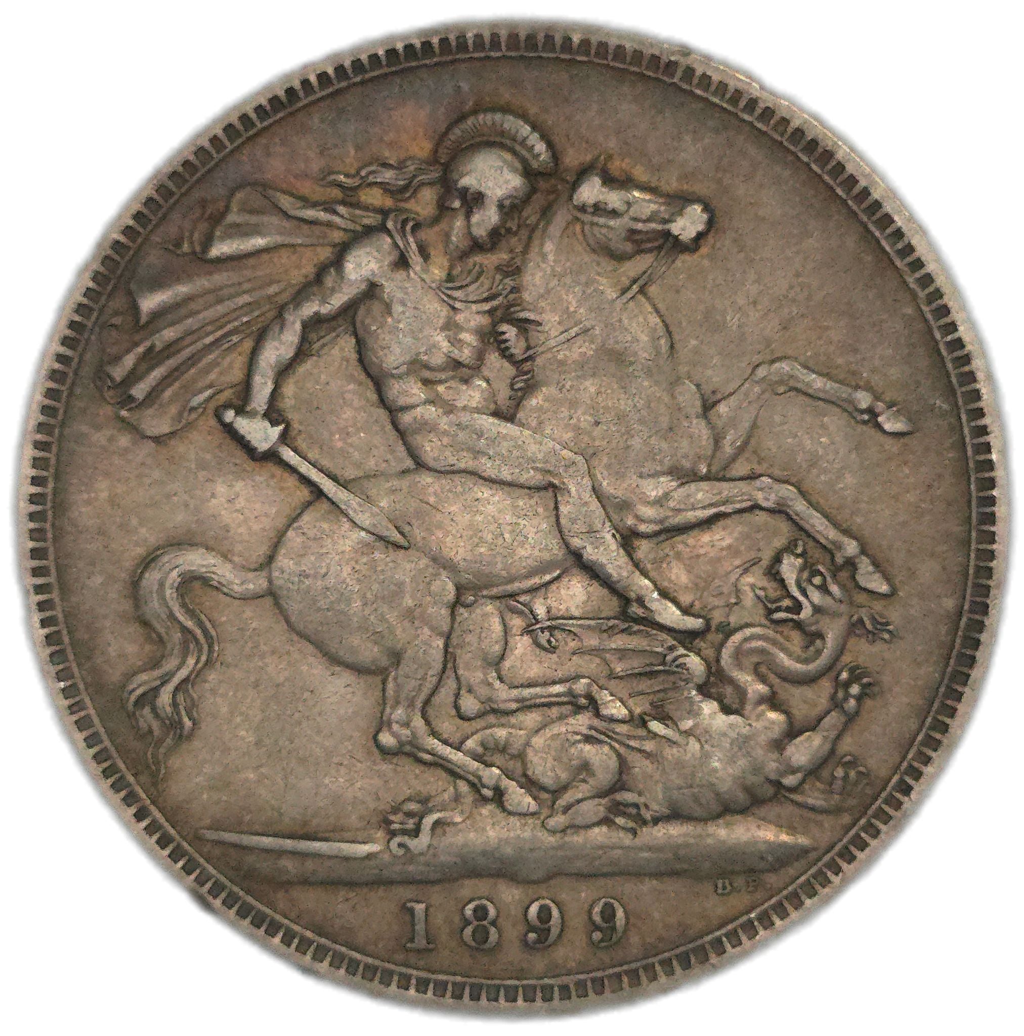 1899 United Kingdom Crown Silver Coin 28.35g 92.5% – The Half Crown