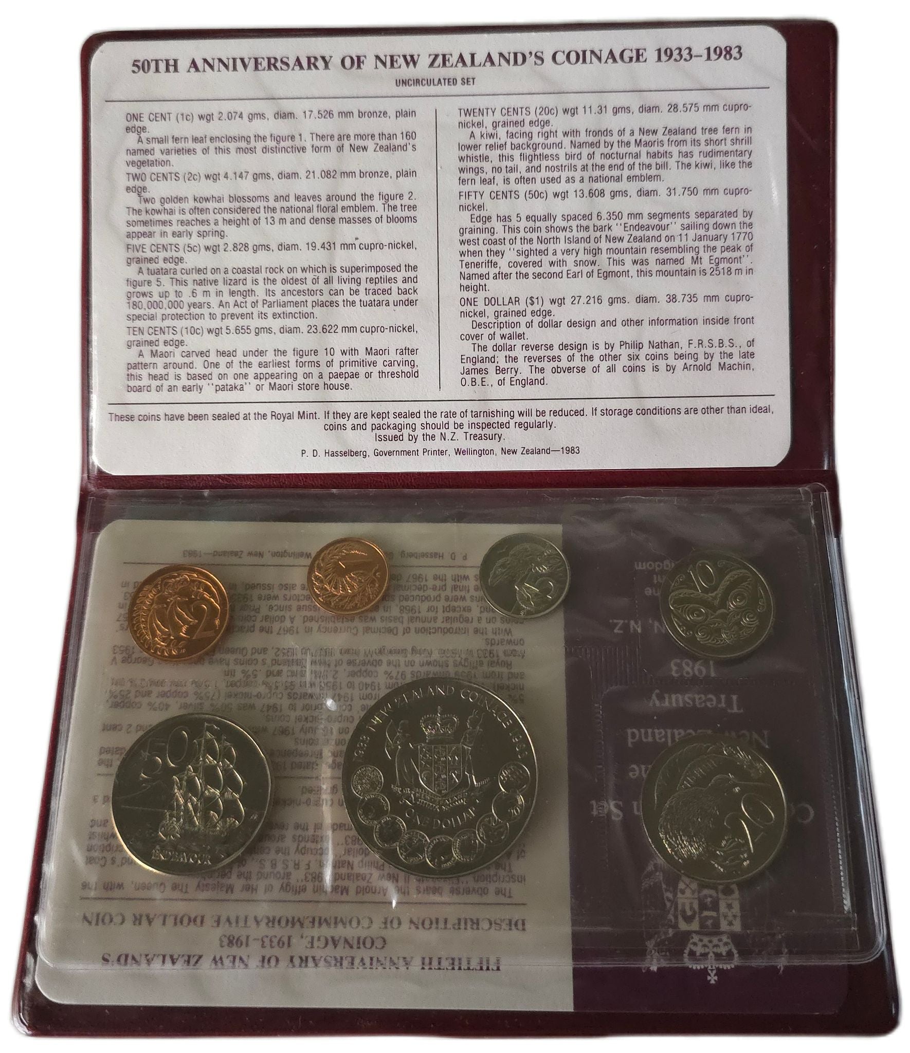 1983 New Zealand 50th Anniversary of Coinage Uncirculated Set – The ...